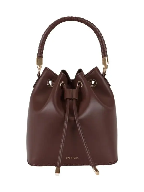 SAONARA BRAND Saonara Bucket Bag With Braided Handle - Brown