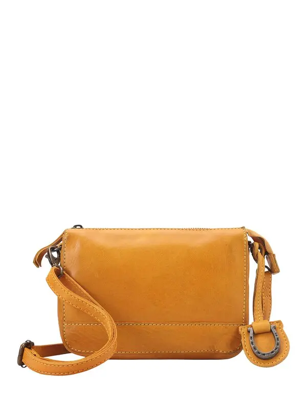 LLOYD BAKER Flora Washed Leather Crossbody Bag - Yellow