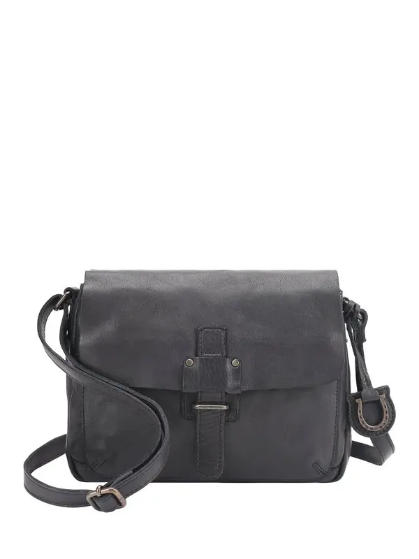 LLOYD BAKER Georgia Washed Leather Crossbody Bag - Black