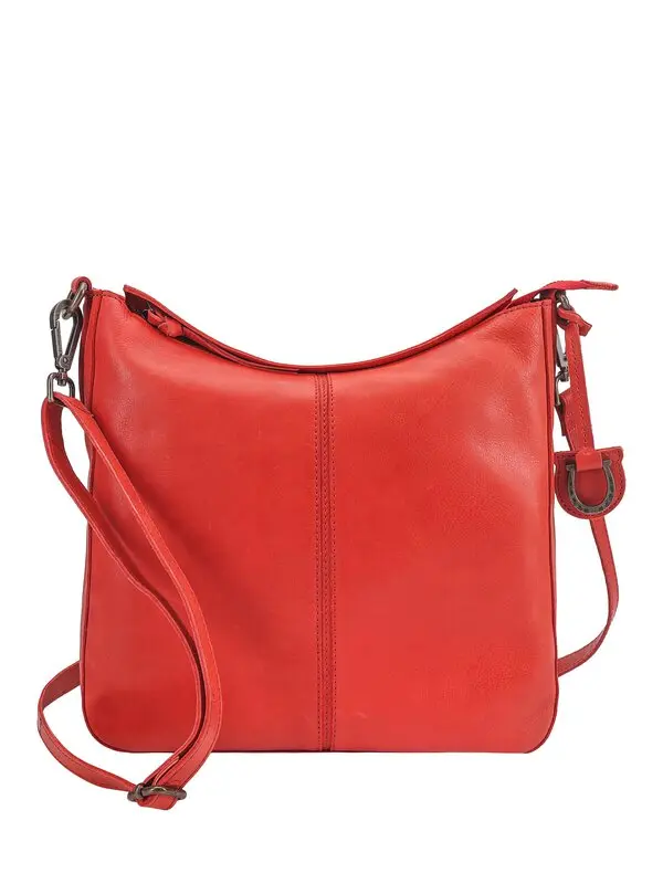 LLOYD BAKER Phoebe Washed Leather Hobo Bag - Red