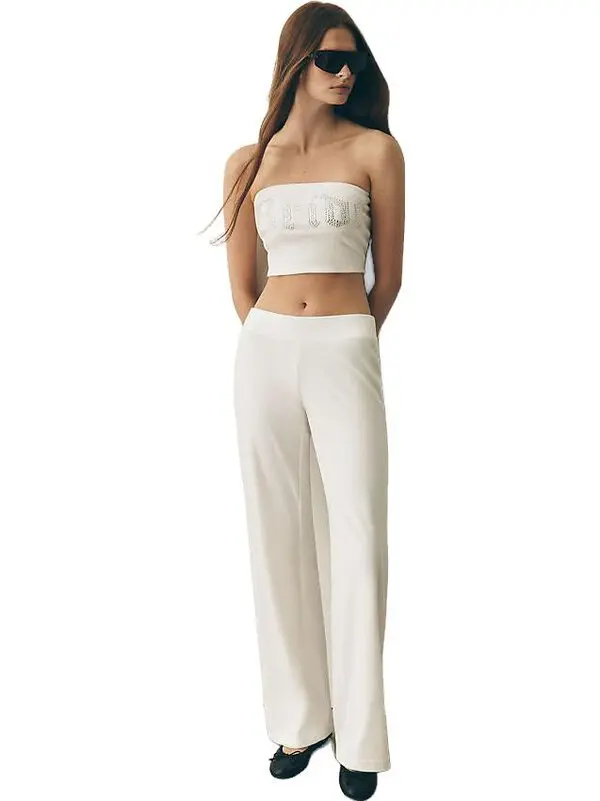 Juicy Couture X Weddings Velour Track Sweatpants - Ivory