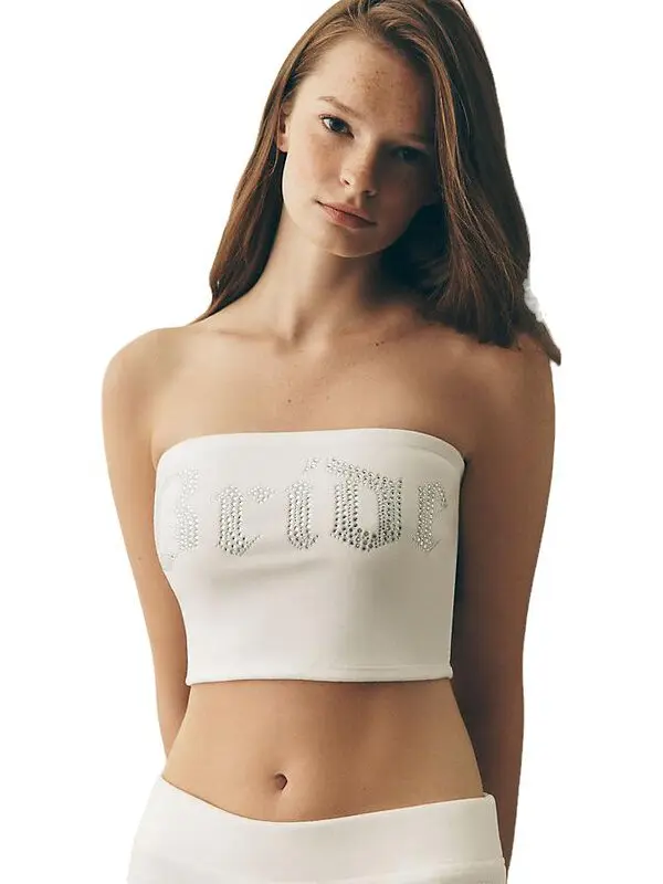 Juicy Couture X Weddings Bride Velour Tube Top - Ivory