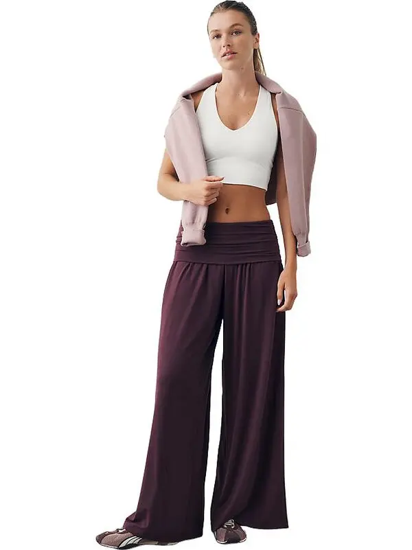 LYREBIRD Modaluxe Foldover Wide-leg Pants - Chocolate
