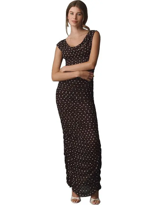 Black Halo Evangeline Gown - Brown Dot
