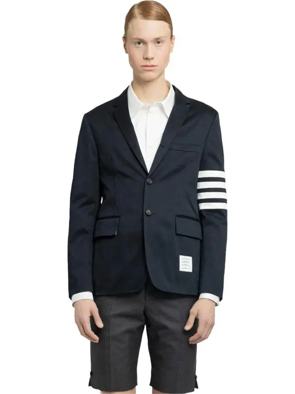 Thom Browne Navy Cotton Unconstructed 4-bar Blazer - Blue