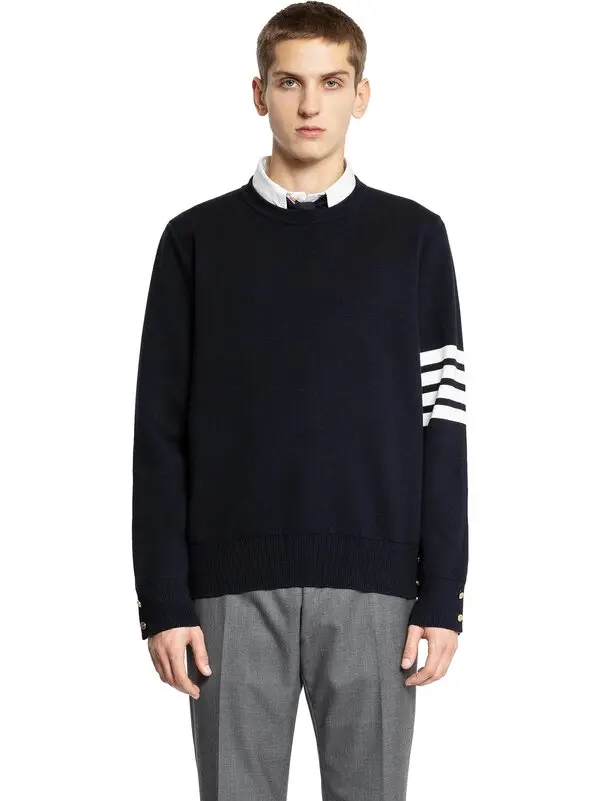 Thom Browne Cotton Crêpe Sweater - Blue