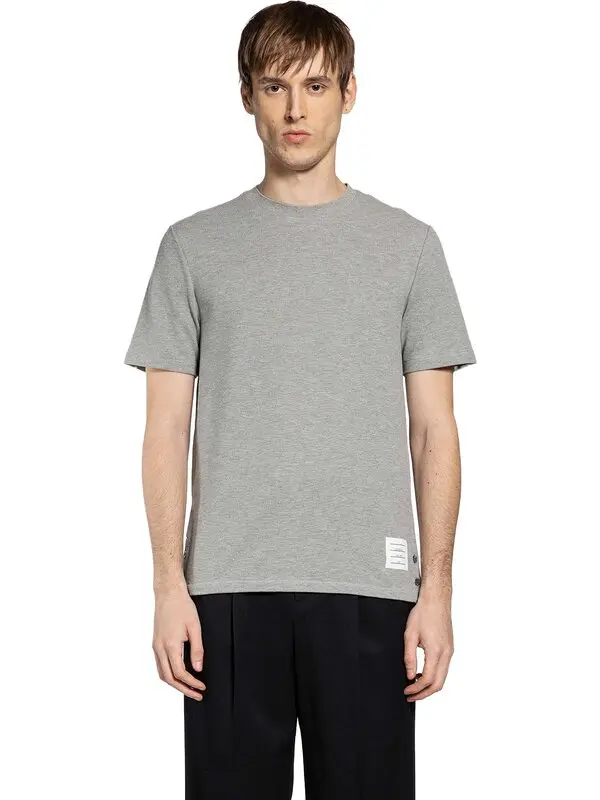 Thom Browne Piqué Centerback Striped T-shirt - Grey