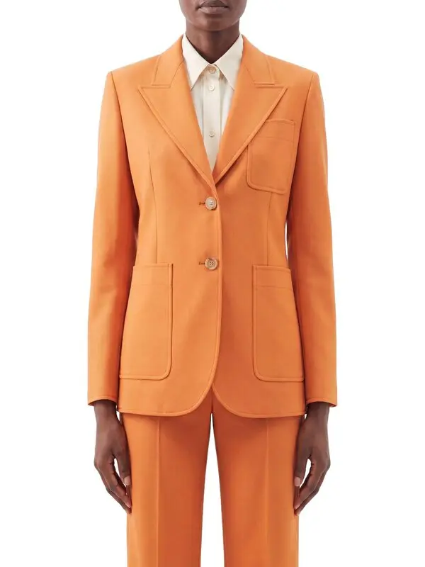 Chloé Tailored Blazer With Classic Collar And Patch Pockets - Red