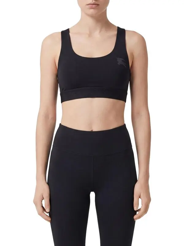Burberry Cropped Stretch-nylon Sports Top With Ekd Logo - Black