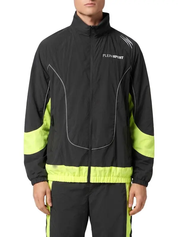 PLEIN SPORT Zip-up Track Jacket - Black