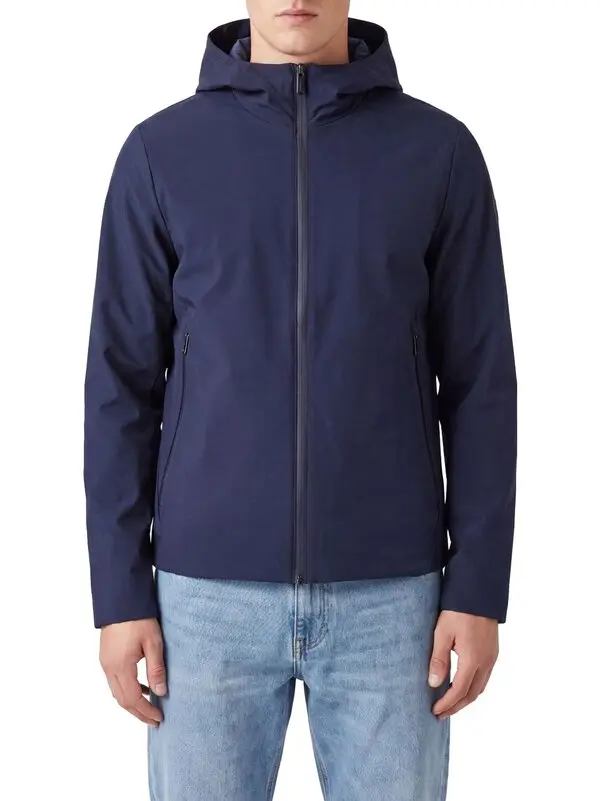 RRD Slim Fit Hooded Windbreaker In Breathable Technical Fabric - Blue