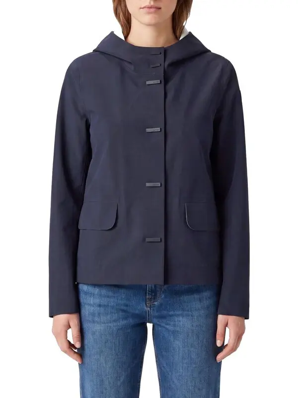RRD Montecristo Hooded Short Windbreaker Jacket In Polyamide - Blue