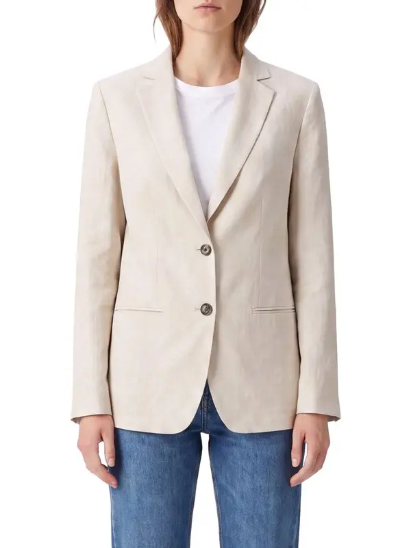 RRD Single-breasted Cotton Blazer With Classic Lapels And Two Buttons - Beige