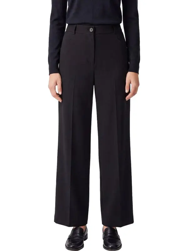 RRD Olivia Wide-leg Palazzo Trousers In Surflex® Technical Fabric - Black
