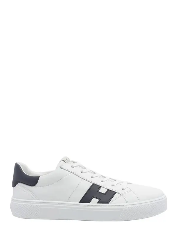 Hogan Crosswind Smooth Calfskin Sneakers With H Logo - White