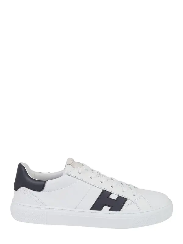 Hogan Off Crosswind Smooth Calfskin Sneakers With H Logo - White
