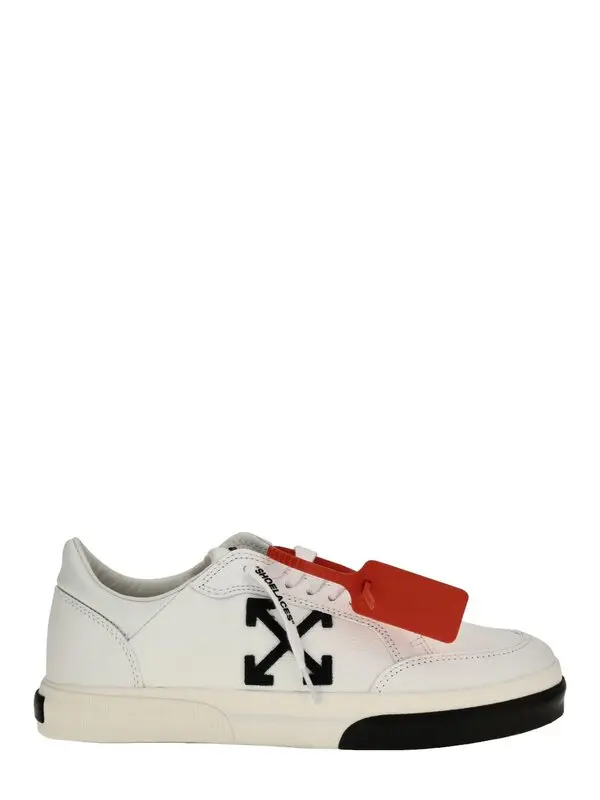 Off-White Vulcanized Grained Calfskin Sneakers With Arrow Logo - White