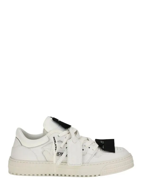 Off-White 3.0 Court Grained Calfskin Low Top Sneakers - White