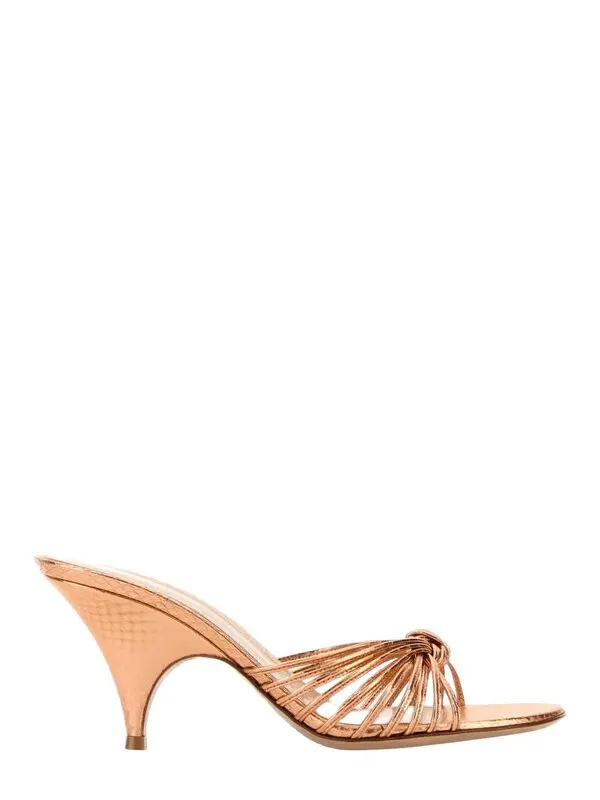 GIANVITO ROSSI Malè Python Leather Mules With High Heel - Orange