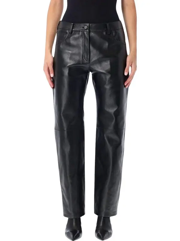 Magda Butrym Tailored Leather Trousers - Black