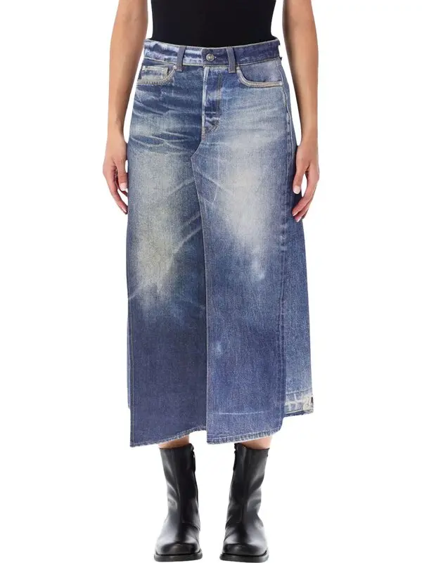 Our Legacy Paneled Denim Skirt - Blue