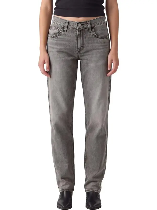 LEVI'S Mid-rise Straight Tapered Jeans In Stretch Denim - Grey