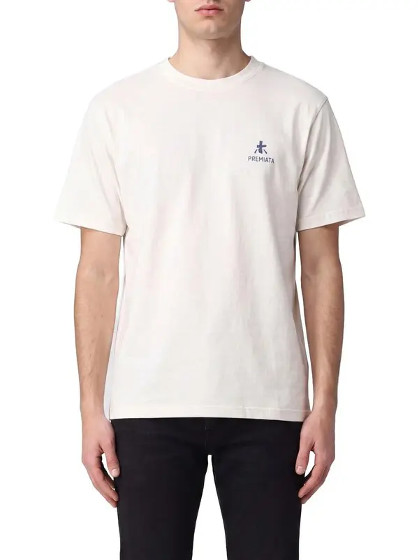 Premiata Cotton Crewneck T-shirt With Embroidered Logo - White