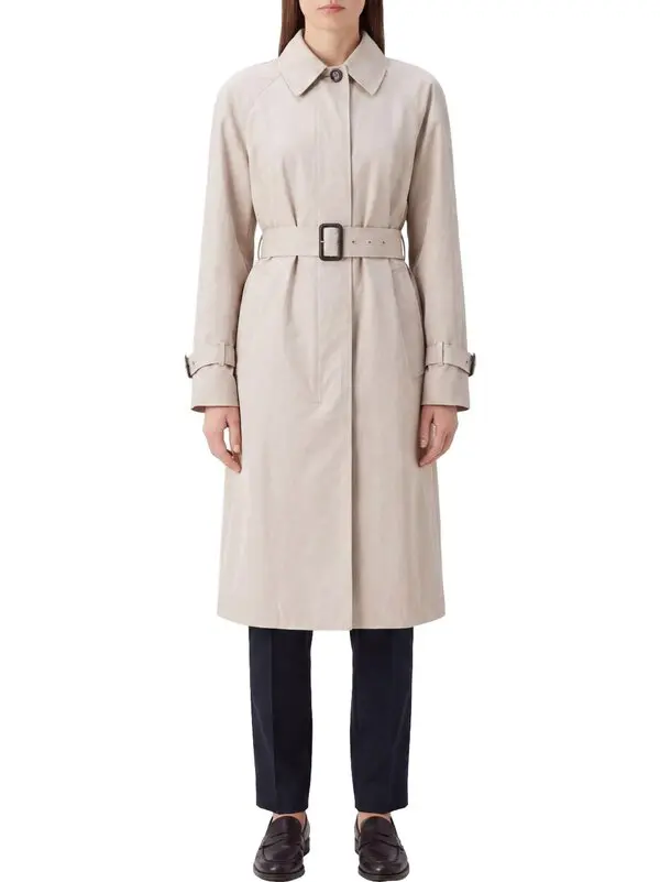 Max Mara Single-breasted Long Cotton Trench Coat - Beige