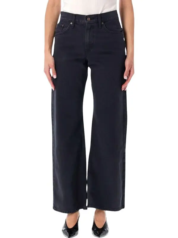 LEVI'S Mid-rise Straight Tapered Stretch Denim Jeans - Black