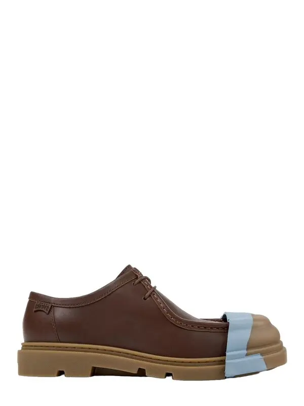 Camper Junction Calfskin Derby Shoes With Rubber Sole - Brown