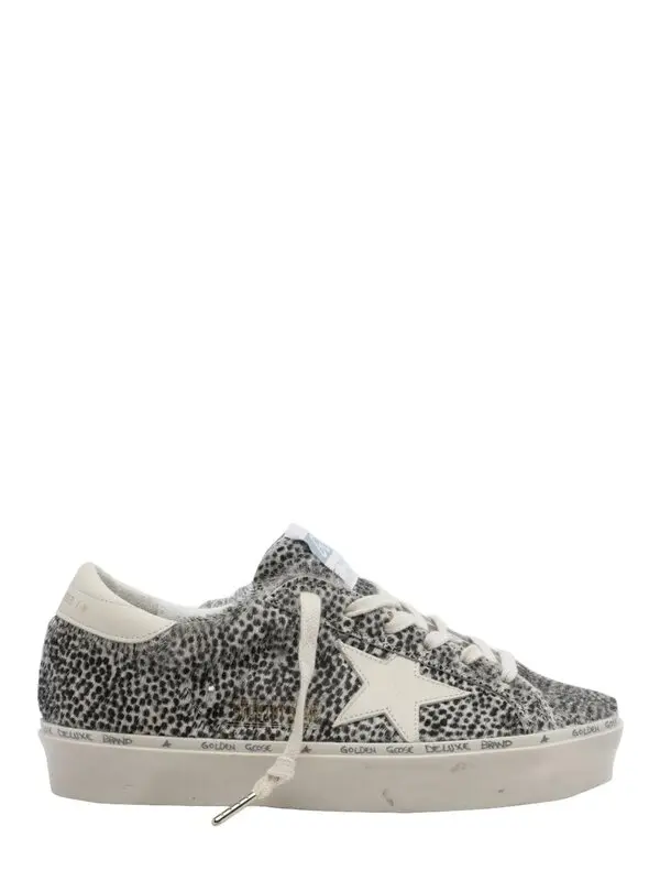 GOLDEN GOOSE Hi Star Animal Print Pony Hair Platform Trainers - Black