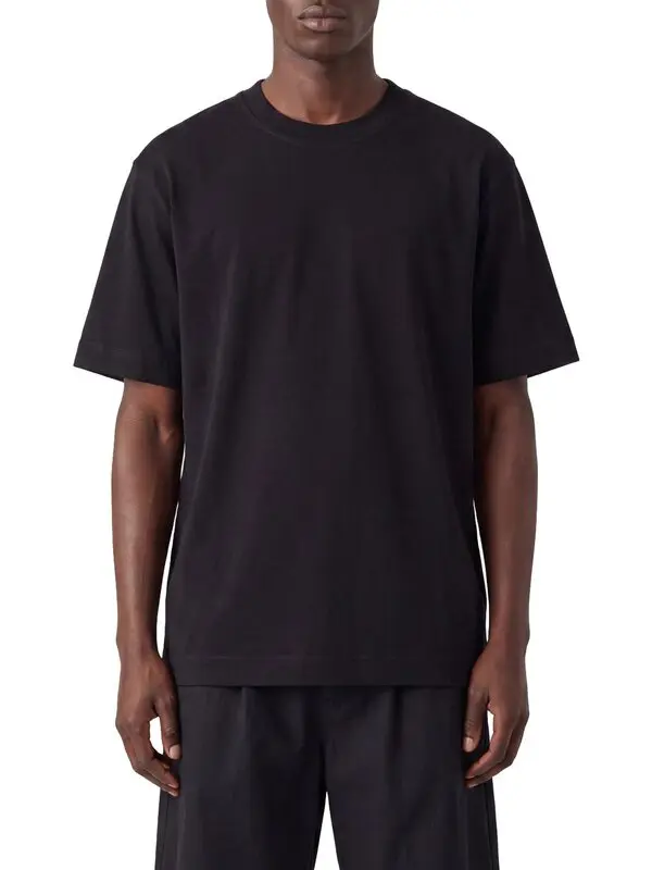 Closed Basic Crew Neck T-shirt In Pure Organic Cotton With A Straight Hem - Black