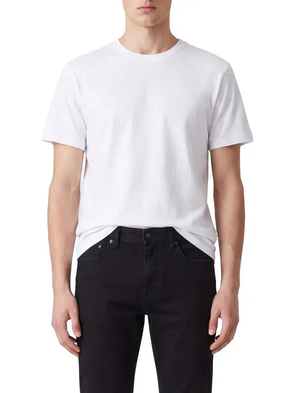 Closed Crew Neck Cotton T-shirt With A Straight Hem And Regular Shoulders - White