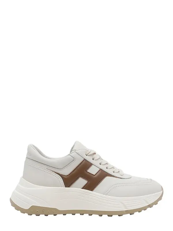 Hogan Hi-fi Leather Trainers With Contrast H Logo And Chunky Sole - White