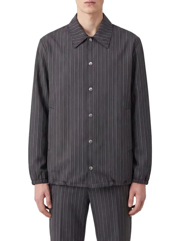 Dries Van Noten Striped Viscose Shirt Jacket With Drawstring Hem - Green