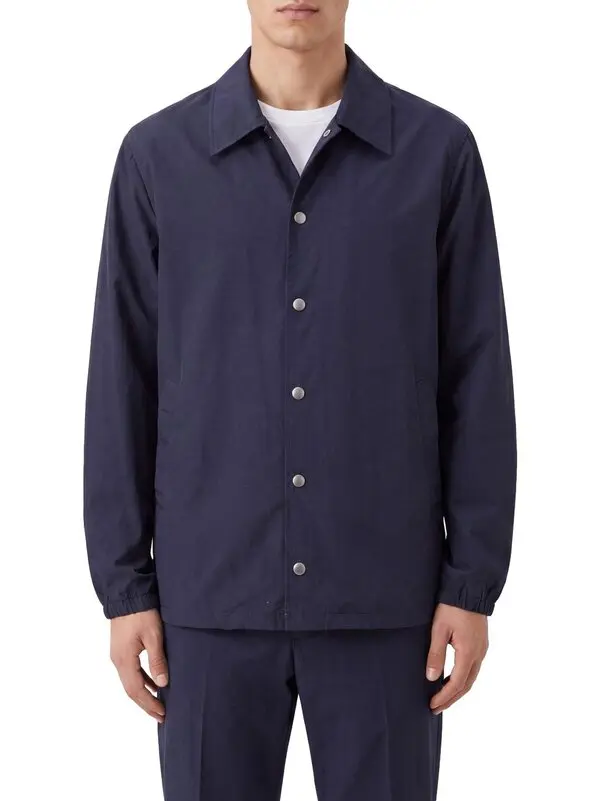 Dries Van Noten Technical Fabric Shirt Jacket - Navy
