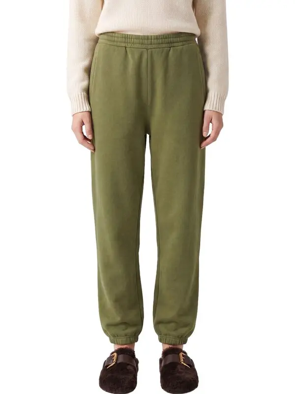 Marni Jersey Jogging Trousers With Elasticated Waist And Rear Logo Detail - Olive