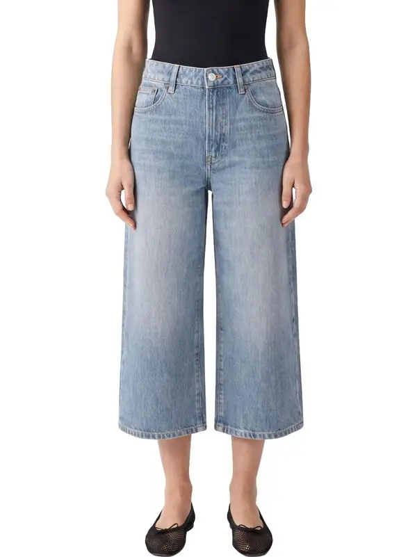JEANERICA Cropped Wide-leg Jeans In Organic Cotton - Denim