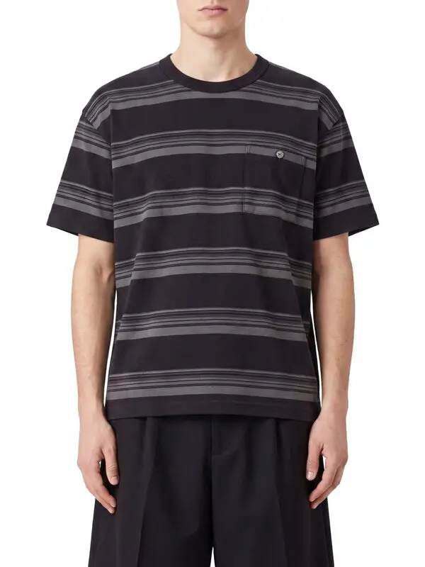 Comme Des Garçons Cotton T-shirt With Patch Pocket - Striped