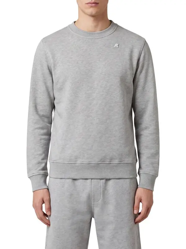 K-WAY Cotton-blend Crewneck Sweatshirt With Contrasting Logo - Grey