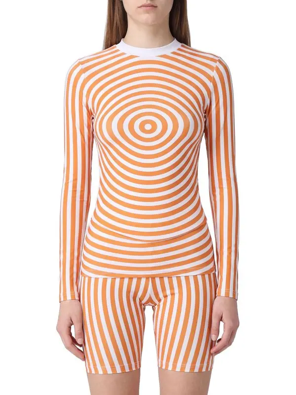 JEAN PAUL GAULTIER Long Sleeve Geometric Print Shirt - Orange