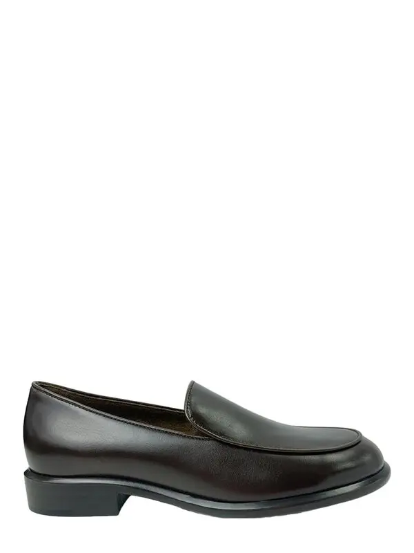 Khaite Miles Smooth Leather Loafers - Brown