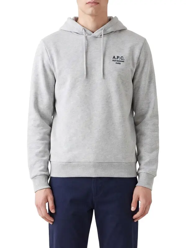 A.p.c. Organic Cotton Hoodie With Contrast Logo - Black