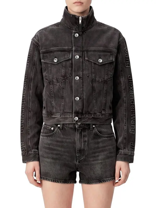 Alexander Wang Cotton Denim Jacket - Grey