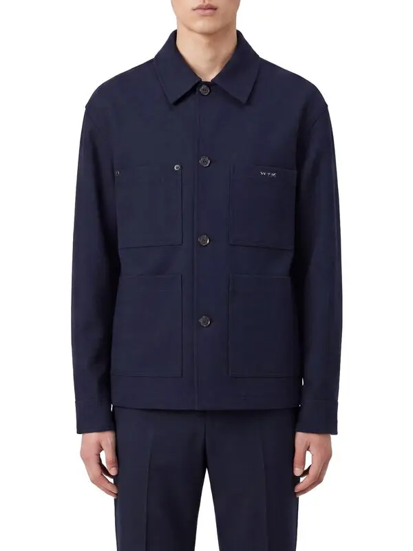 WOOYOUNGMI Single-breasted Short Coat In Pure Wool With Patch Pockets - Black