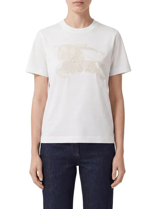 Burberry Embellished Logo T-shirt - White