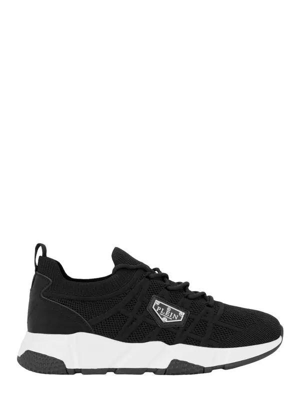 Philipp Plein Low-top Technical Mesh Sneakers With Elasticized Ankle - Black