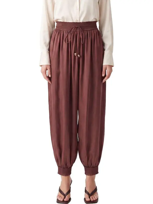 Zimmermann Gathered Waist Pants - Brown