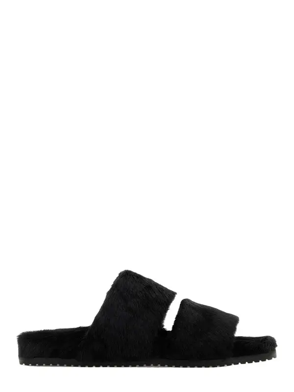 Dolce & Gabbana Furry Slides - Black