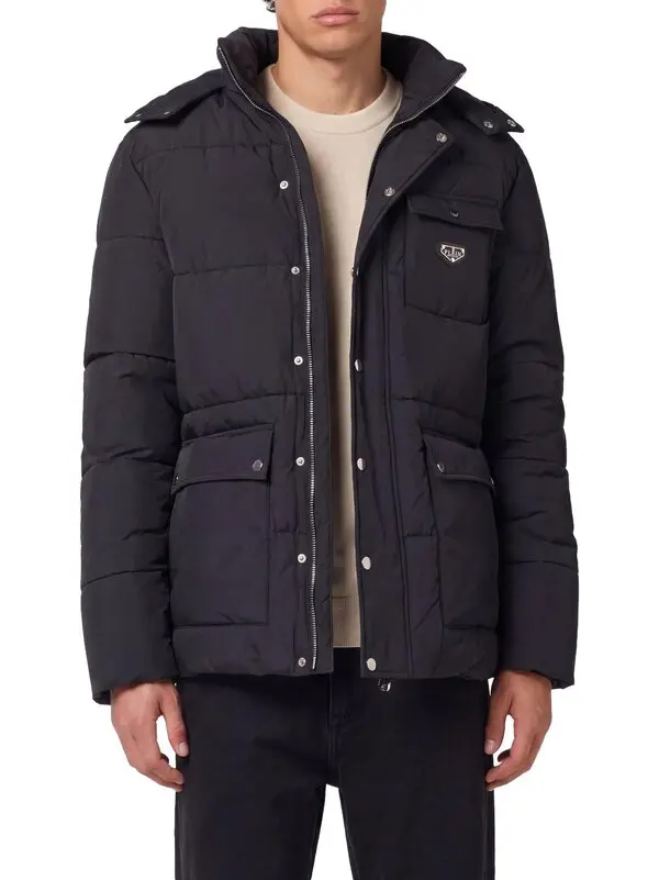 Philipp Plein Puffer Jacket With Logo Detail - Black